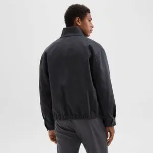 Theory Straight Jacket In Double-face Wool-cashmere - Dark Charcoal Melange