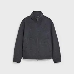 Theory Straight Jacket In Double-face Wool-cashmere - Dark Charcoal Melange