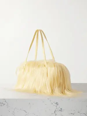 Jil Sander Goji Pillow Goat Hair Shoulder Bag - Yellow | Editorialist