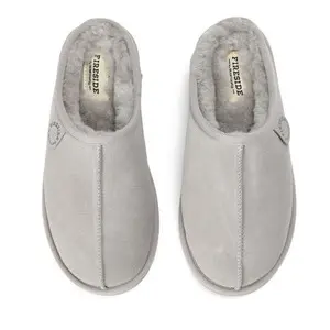 DEARFOAMS Shearling Clog Slipper - Smoke