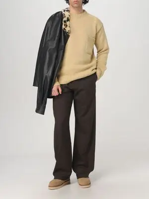 Marni Crew Neck Sweater With Pocket - Yellow