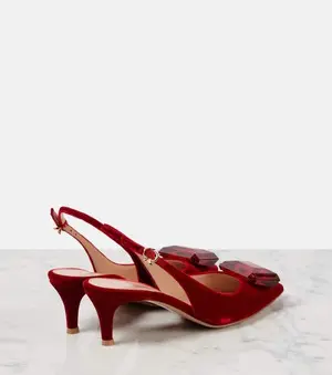 GIANVITO ROSSI Jaipur 55 Velvet Slingback Pumps