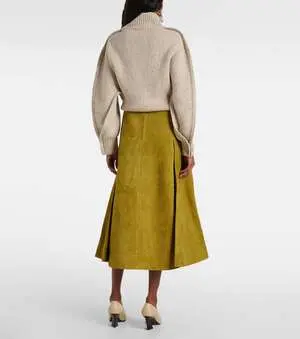 Bottega Veneta Suede Midi Skirt