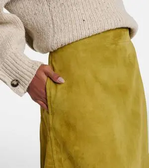 Bottega Veneta Suede Midi Skirt