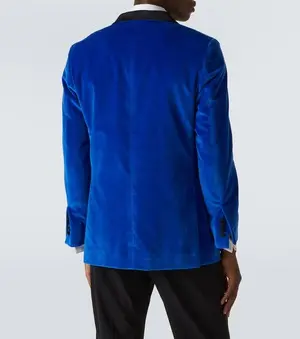 Rubinacci Cotton Velvet Blazer - Blue