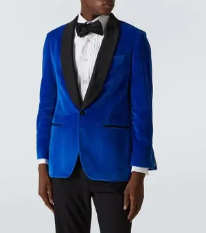 Rubinacci Cotton Velvet Blazer - Blue