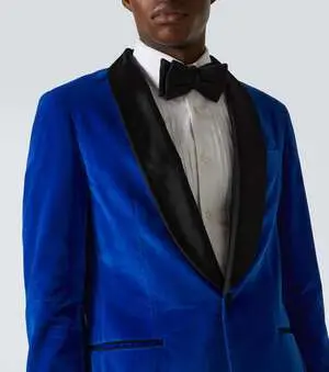 Rubinacci Cotton Velvet Blazer - Blue
