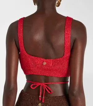 BANANHOT Alma Knitted Crop Top - Red