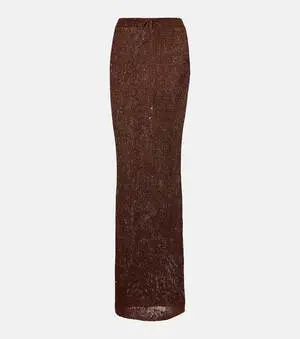 BANANHOT Alma Knitted Sequined Beach Cover-up - Brown