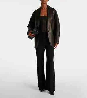 THE SEI Slouchy Leather Blazer