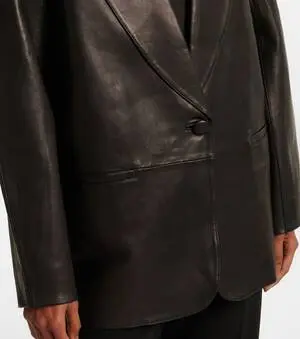 THE SEI Slouchy Leather Blazer