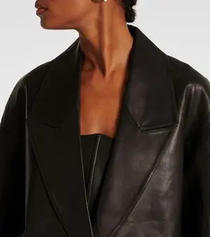 THE SEI Slouchy Leather Blazer