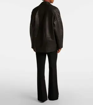 THE SEI Slouchy Leather Blazer