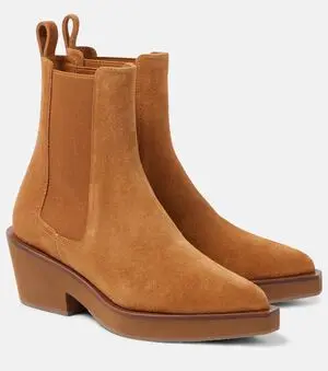 Clergerie Tegan Suede Ankle Boots - Beige