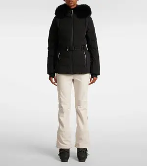 YVES SALOMON Logo Ski Pants Mont Blanc - White