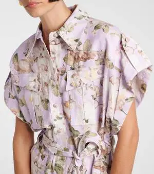 Zimmermann Acacia Floral Linen Playsuit
