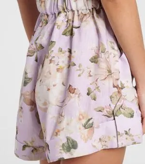 Zimmermann Acacia Floral Linen Playsuit
