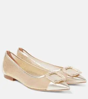 MALONE SOULIERS Lina Crystal-embellished Ballet Flats - Silver