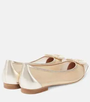 MALONE SOULIERS Lina Crystal-embellished Ballet Flats - Silver
