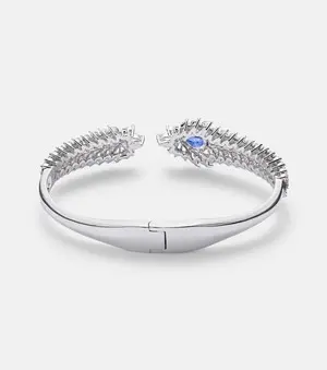 Yeprem 18kt White Gold Diamond And Sapphire Bangle