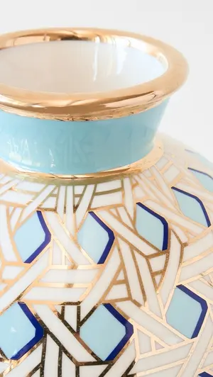 Jonathan Adler Basket Weave Round Vase