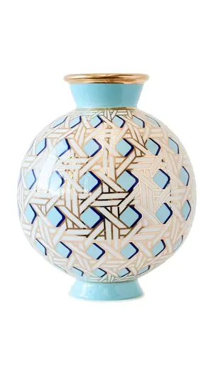 Jonathan Adler Basket Weave Round Vase