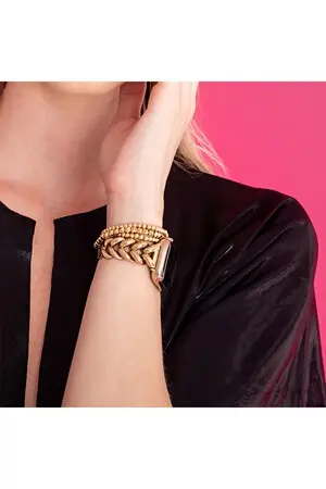 GOLDENERRE GOLDENERRE Herringbone Link Apple Watch Band