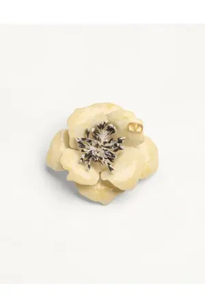 Valentino Garavani Fleur Lumineuse Metal, Enamel, And Fabric Tie Clip - Multicolor