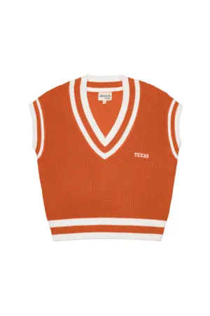 ELLSWORTH + IVEY Embroidered Sweater Vest - Red