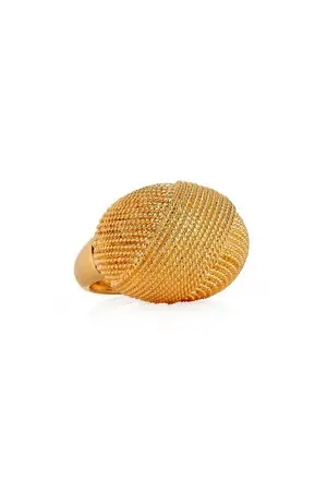 KENNETH JAY LANE Textured Adjustable Ring - Gold