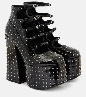 Marc Jacobs Marc Jacobs Kiki Studded Leather Platform Ankle Boots Black