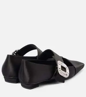 ROGER VIVIER Belle Vivier Embellished Satin Flats