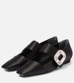 ROGER VIVIER Belle Vivier Embellished Satin Flats
