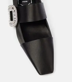 ROGER VIVIER Belle Vivier Embellished Satin Flats