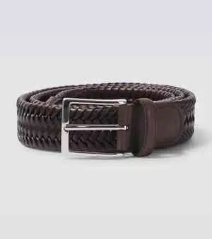Rubinacci Woven Leather Belt - Brown