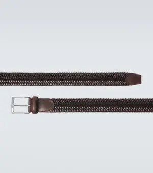 Rubinacci Woven Leather Belt - Brown