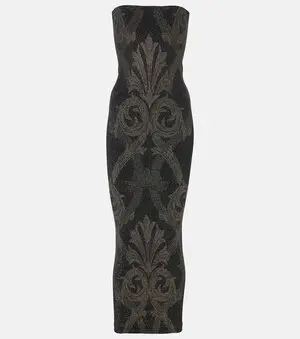 Wolford X Etro Lamé Jacquard Midi Dress - Black