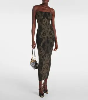Wolford X Etro Lamé Jacquard Midi Dress
