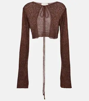 BANANHOT Alma Sequined Knitted Cardigan - Brown