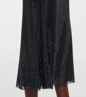 SELF-PORTRAIT Rhinestone-embellished Midi Dress