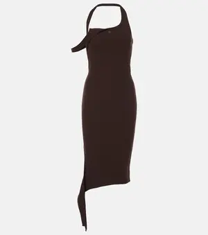 COURREGES Courrèges Undressed Ribbed-Knit Midi Dress Black