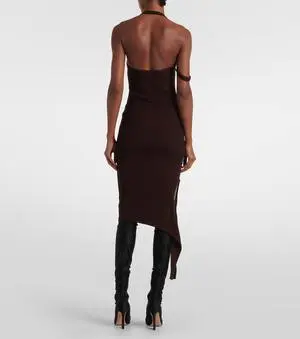 COURREGES Courrèges Undressed Ribbed-knit Midi Dress - Black