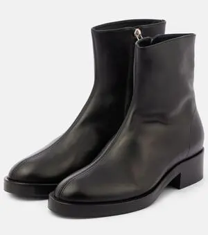 Co Leather Ankle Boots With Side Zip