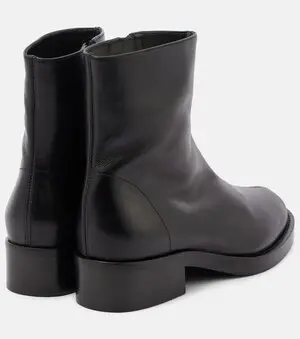 Co Leather Ankle Boots With Side Zip