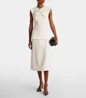 JIL SANDER Draped Top - Beige