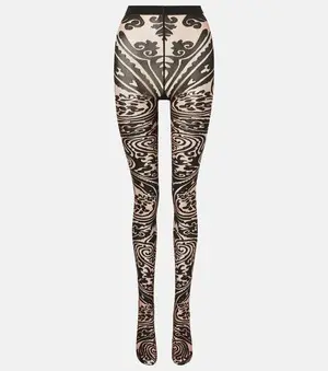 Wolford X Etro Tattoo Paisley Tights - Brown