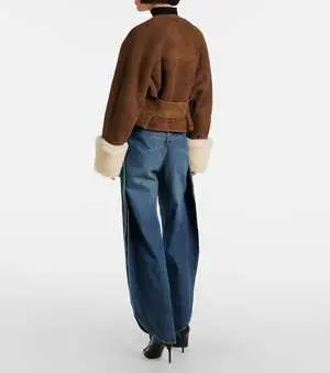 AZZEDINE ALAIA Alaïa Shearling-trimmed Suede Jacket
