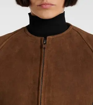 AZZEDINE ALAIA Alaïa Shearling-trimmed Suede Jacket