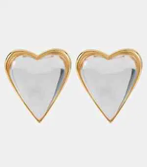 Alaïa Le Cœur Bombe Heart-shaped Clip-on Earrings - Silver