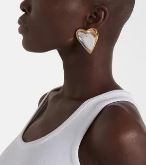 Alaïa Heart-shaped Clip-on Earrings - Silver